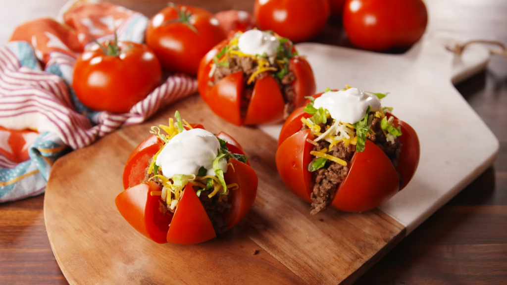 Healthy Taco Stuffed Tomatoes – Recipe quick and easy