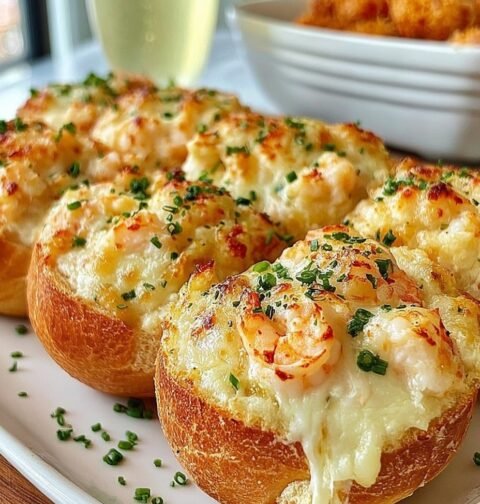 Crabby Shrimp-Stuffed Garlic Bread Bombs – Recipe quick and easy